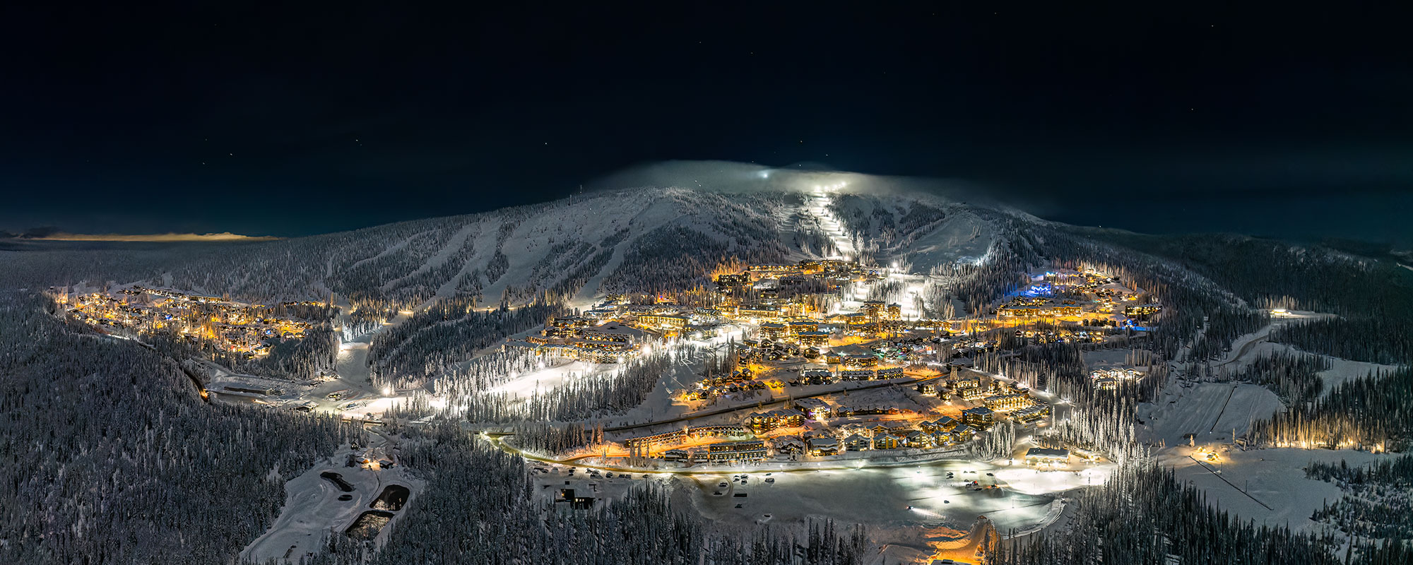 Skiing Mountains Night